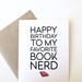Happy Birthday Card. Book Nerd Birthday Card. Bookish Birthday Card ...