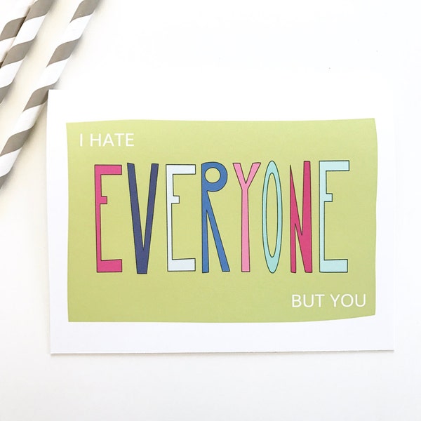 I Hate You Card - Etsy