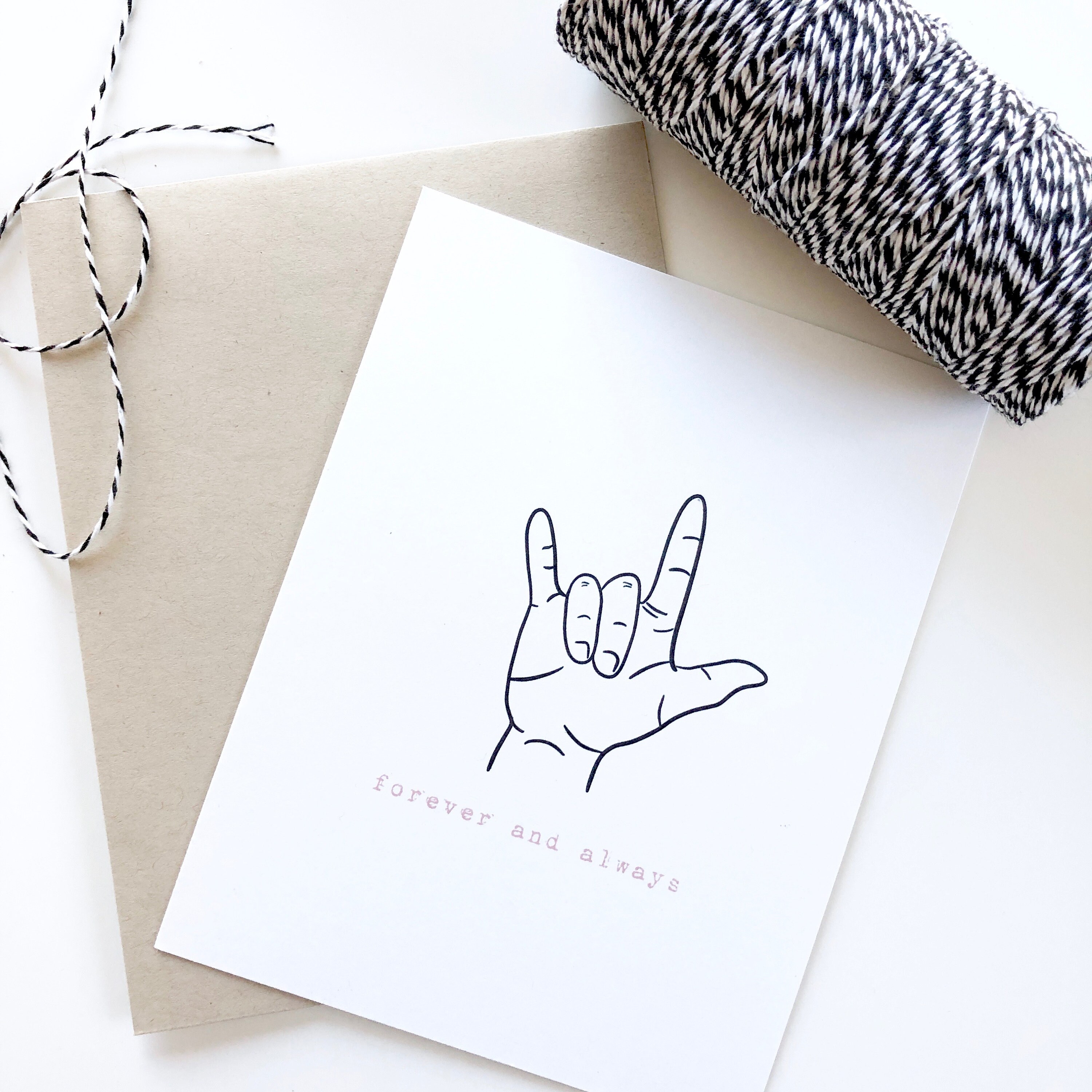 I Love You Sign Language Card. Valentines Day Card. - Etsy