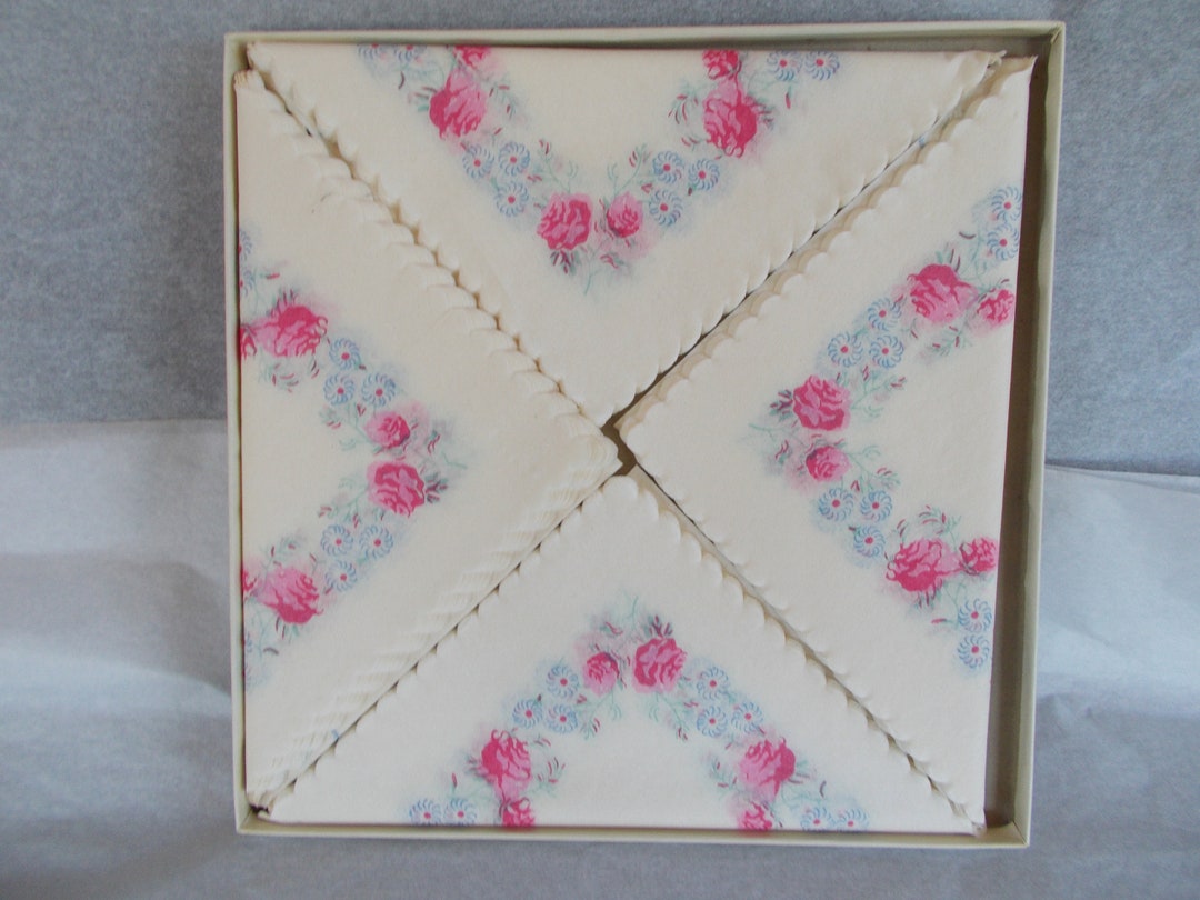 Vintage Floral Paper Napkins in Original Box - Etsy