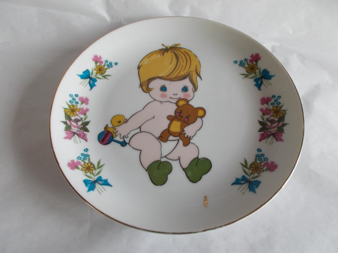 Vintage 1974 Chadwick-miller Baby Holding Teddy Bear Decorative Small ...
