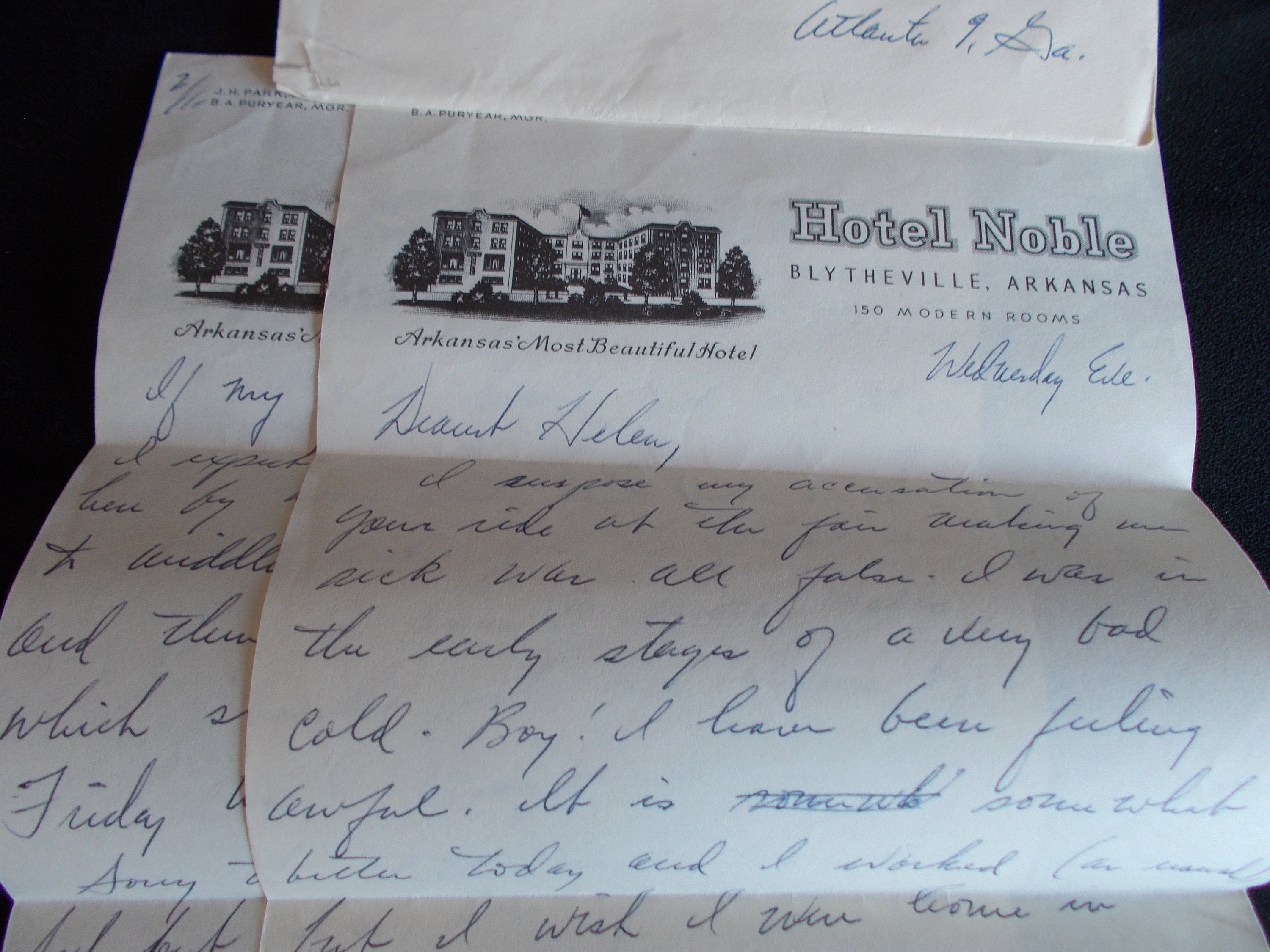 Vintage Handwritten Letters on Hotel Stationary With Envelopes - Etsy