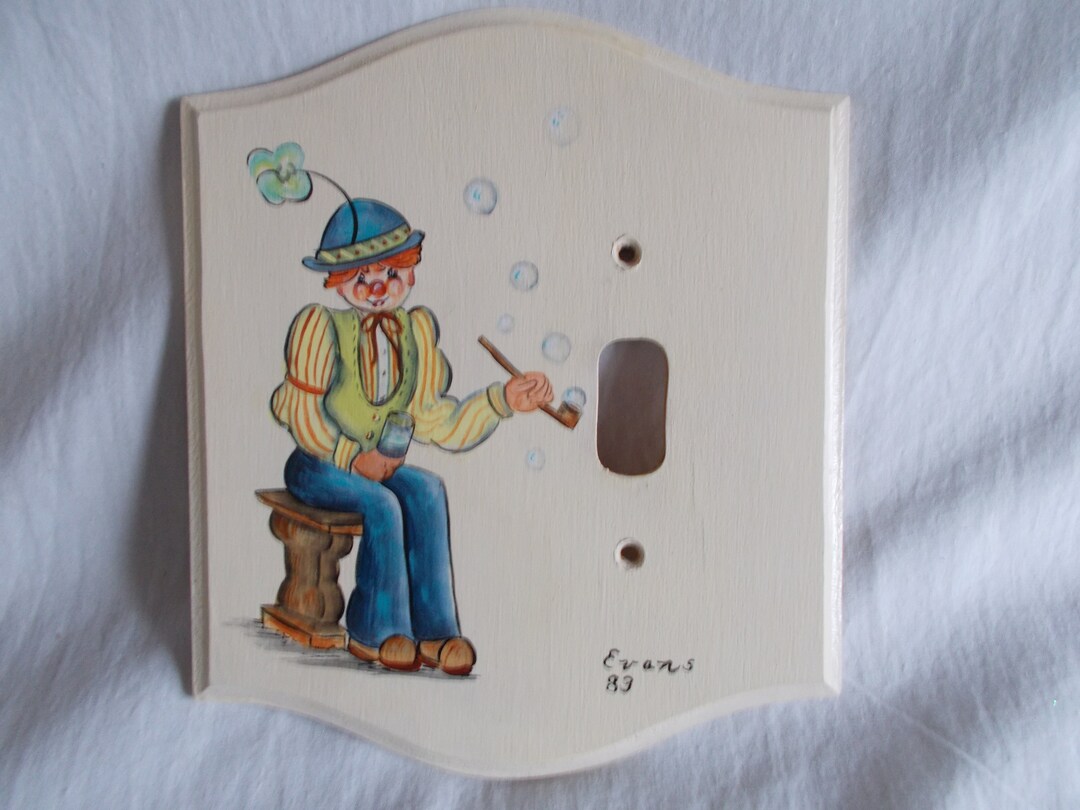 Vintage Evans Clown Wood Light Switch Plate - Etsy