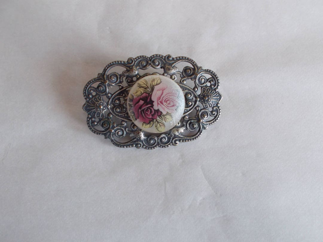 Vintage Filigree Victorian Style Flower Brooch //15 - Etsy