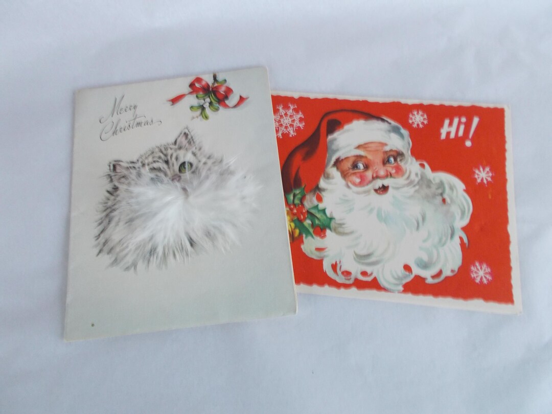 Vintage 2 Used 1940s Christmas Cards for Crafts - Etsy