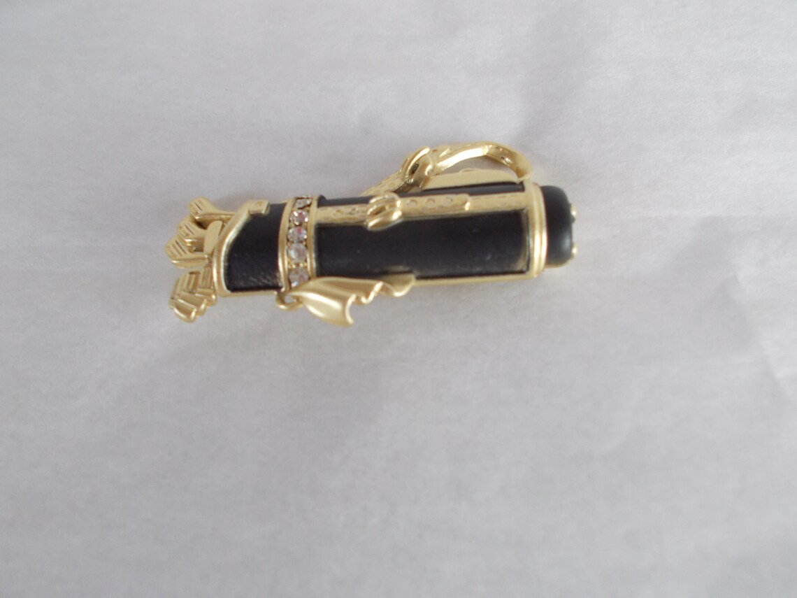 Vintage AJC Black And Gold Tone Golf Bag With Golf Clubs | Etsy