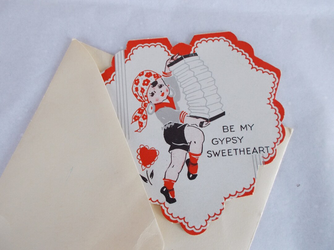 Vintage Small Used Gypsy Valentine Greeting Card - Etsy
