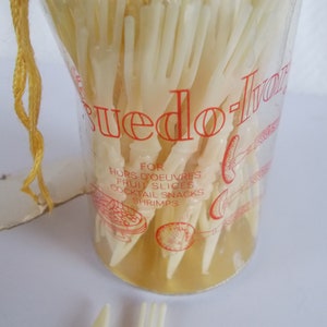Vintage 50 Plastic Ivory Color Party Cocktail Picks / Forks / Hors D ...