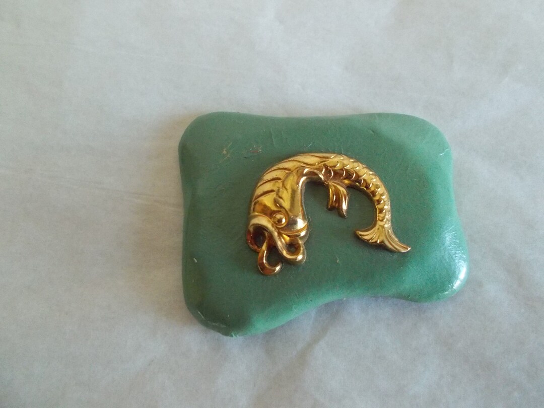 Vintage Metal Enamel Fish Brooch - Etsy