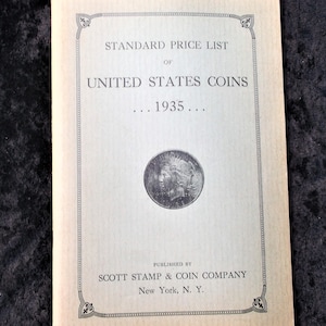 1935 Scott's Standard Price List of United States Coins, Scott Stamp ...