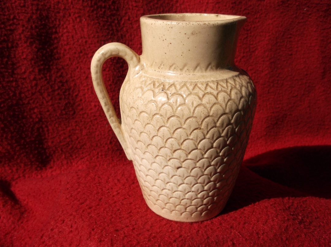 Early Pottery Creamer, Fish Scale Pattern - Etsy