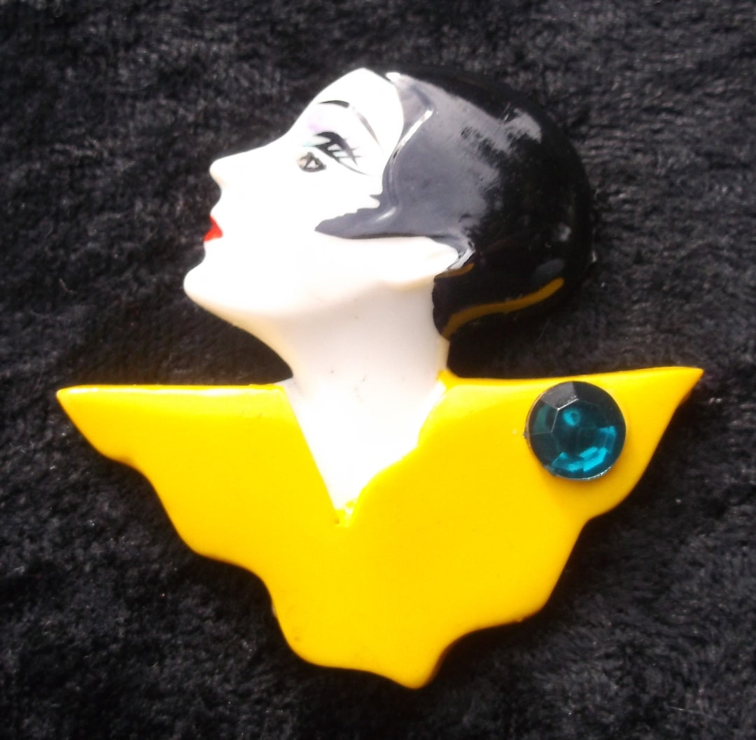Vintage Jewelry, Flapper Pin, Handmade and Designed by Caruilli, Ladies ...