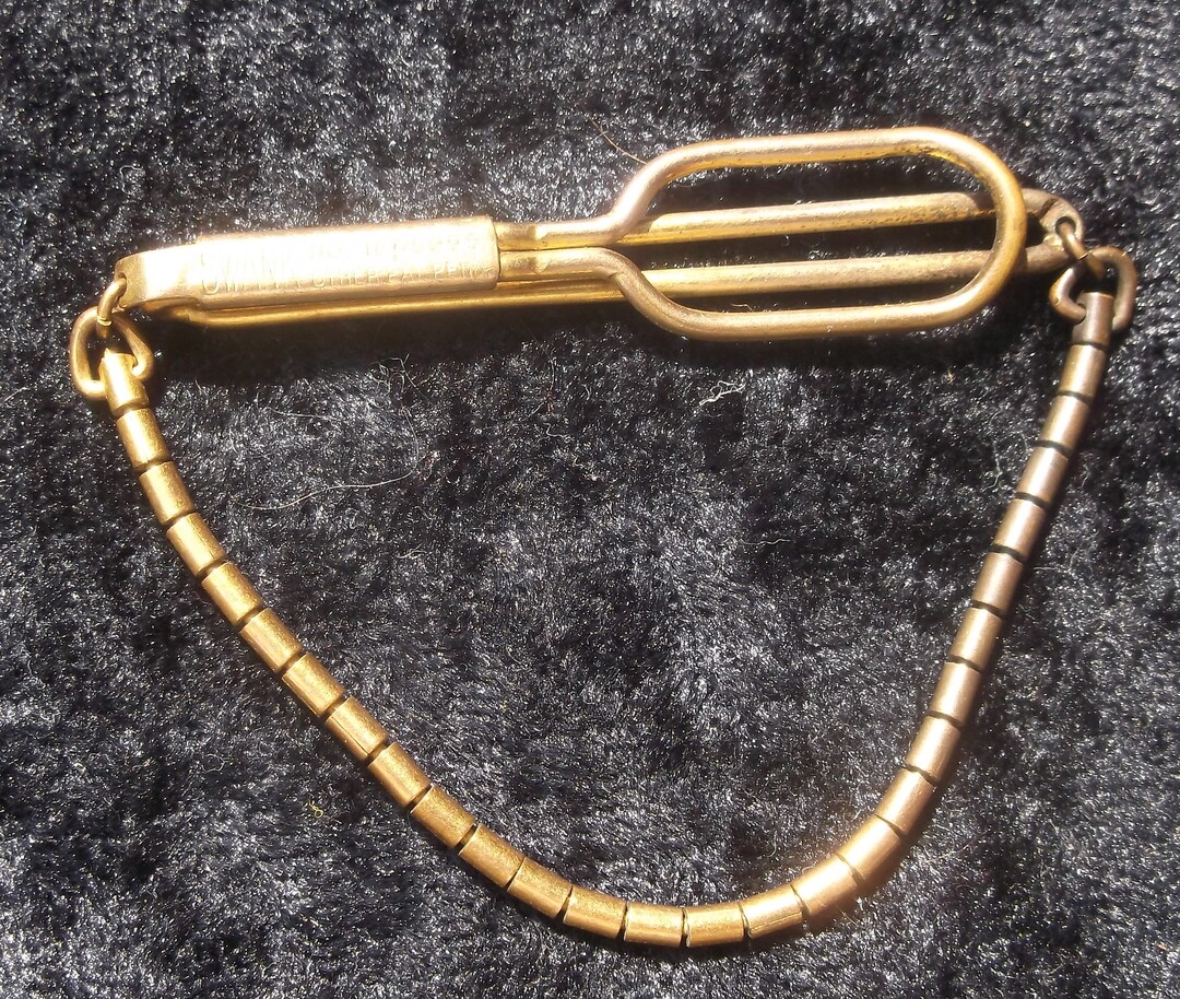 Swank Tie Clip, Tie Bar, Tie Clasp, Tie Holder, Drop Chain, Pat. No ...