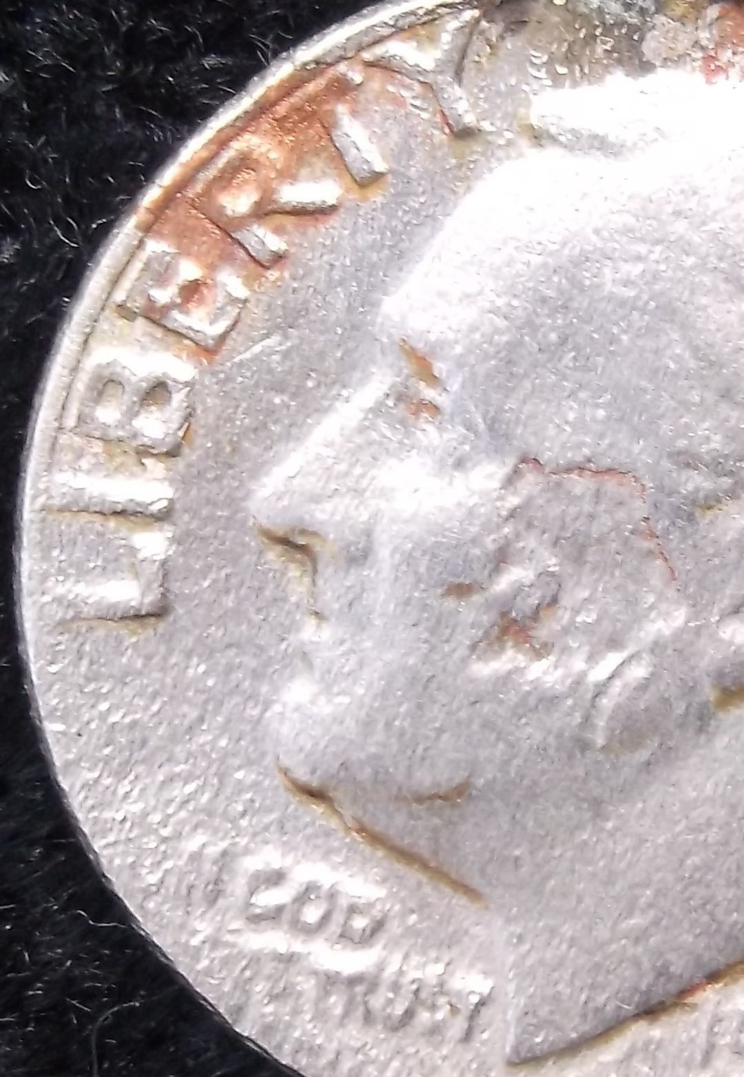 SALE...1975 Roosevelt Dime, Mint Error, Die Break, Defective Planchet ...