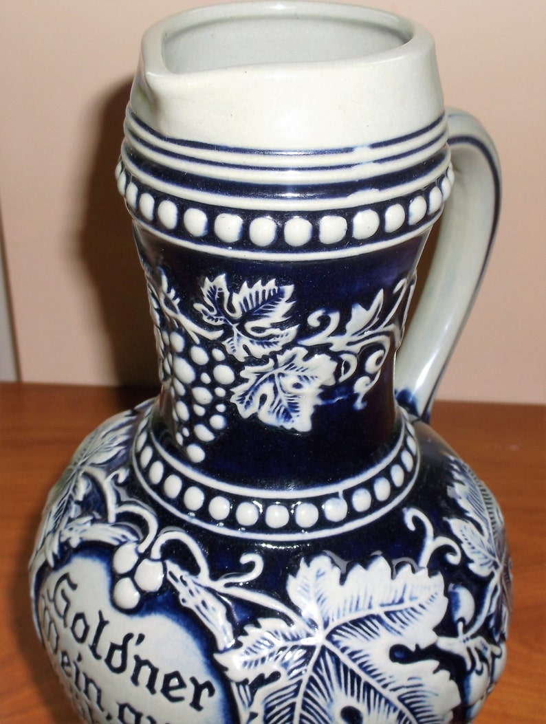 GERZIT German Stoneware Pottery Wine Pitcher, 9 1/2" Tall, 1 Liter ...