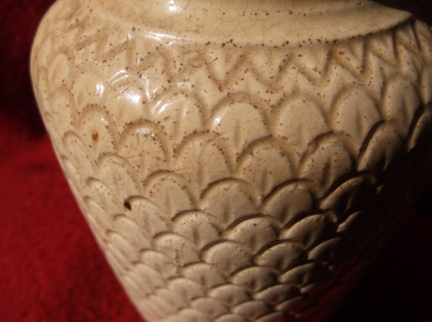 Early Pottery Creamer, Fish Scale Pattern - Etsy