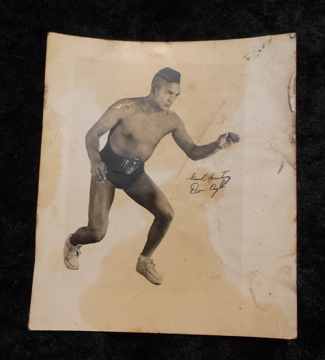 Chief Don Eagle, "marvelous Mohawk," Wrestler, Photo Signed on Reverse ...