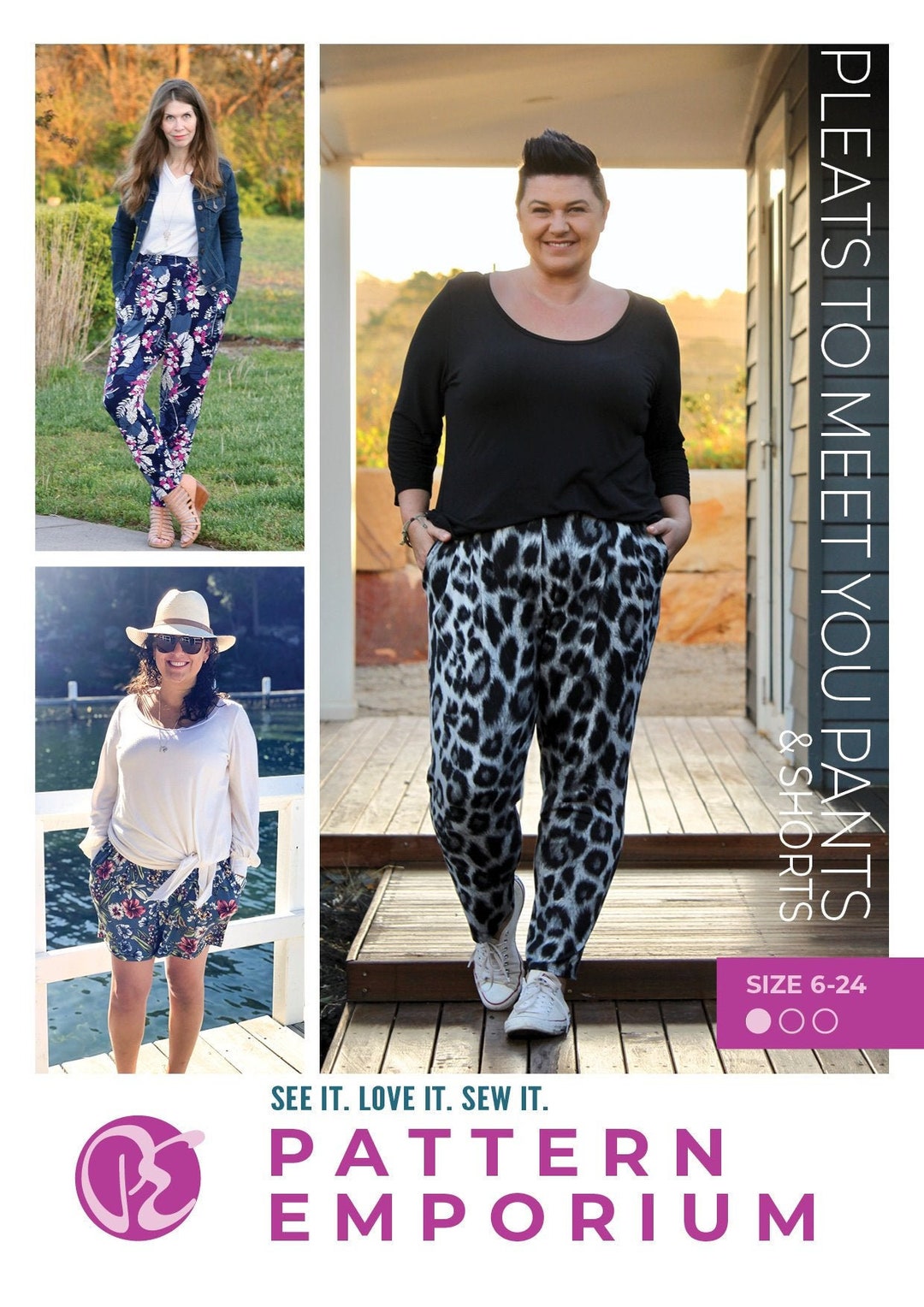 Women's Pleat Front Stretch Pants & Shorts PATTERN PDF - Etsy