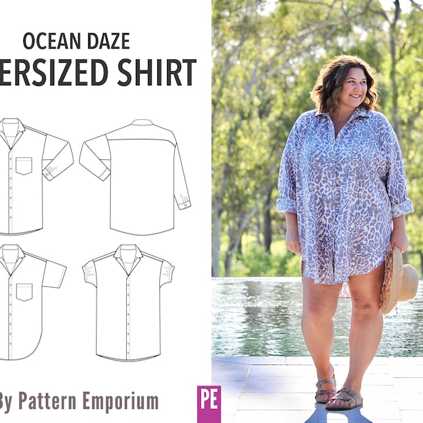 Oversized Button up Pattern - Etsy