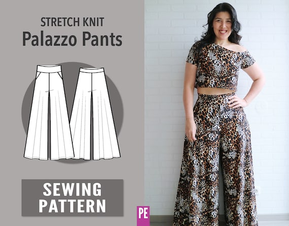 Palazzo Wide Leg Pants Sewing Pattern High Or Low Waisted Pattern