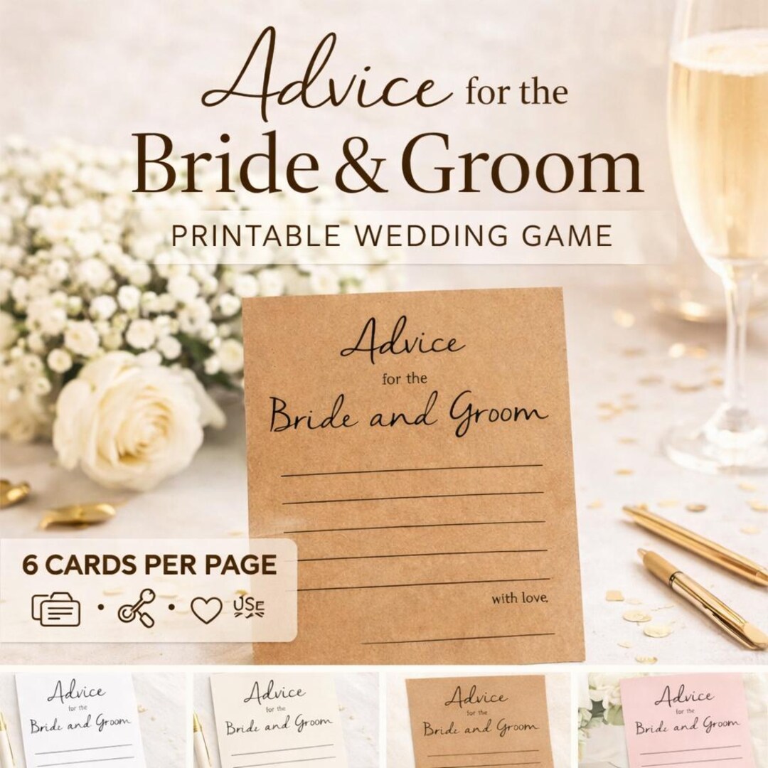 Advice for the Bride and Groom Printable | Wedding Advice Cards ...