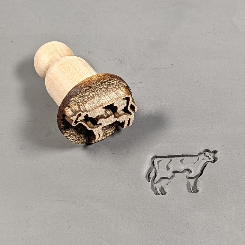 Cow Rubber Stamp - Etsy
