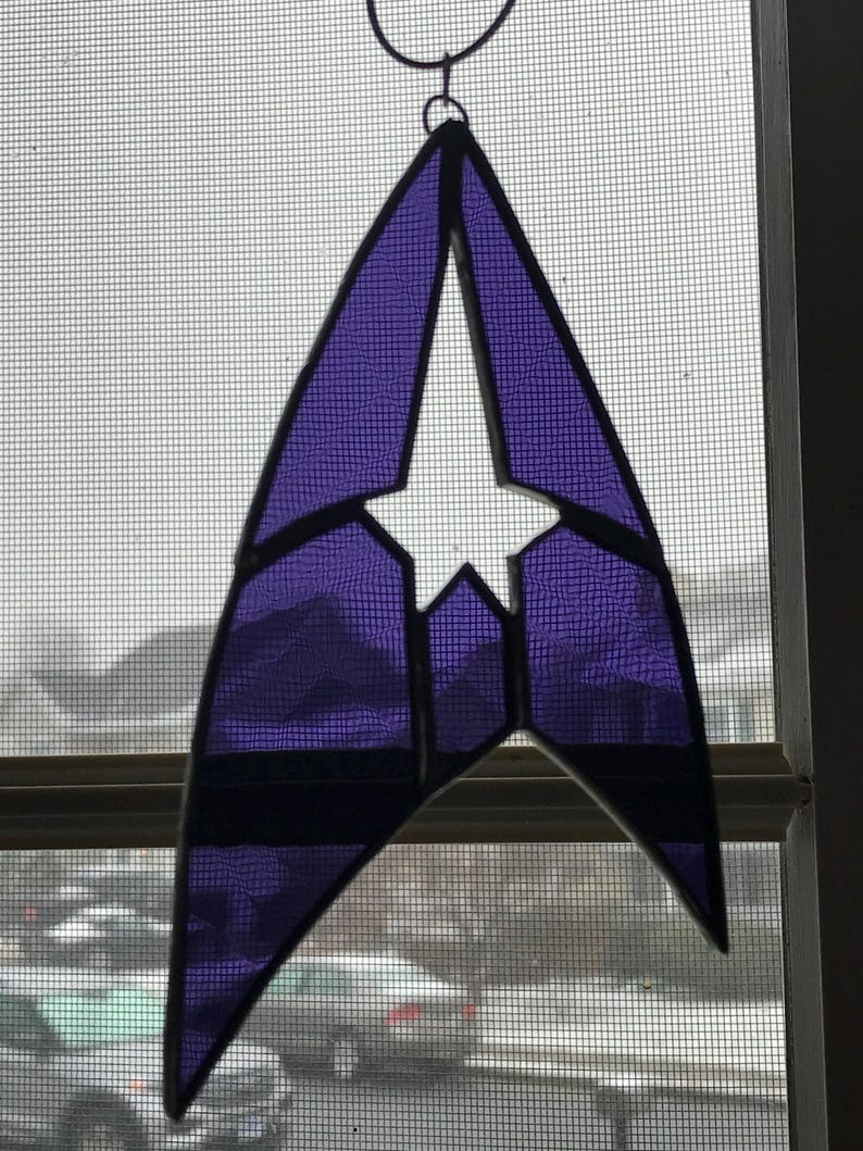Star Trek Inspired Stained Glass Ornament Handmade Starfleet Emblem ...