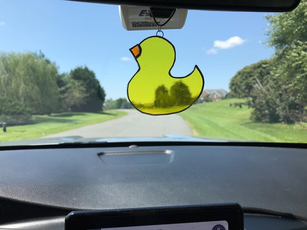 Rubber Ducky Duck Yellow Stained Glass Car Charm Suncatcher Sun Window ...