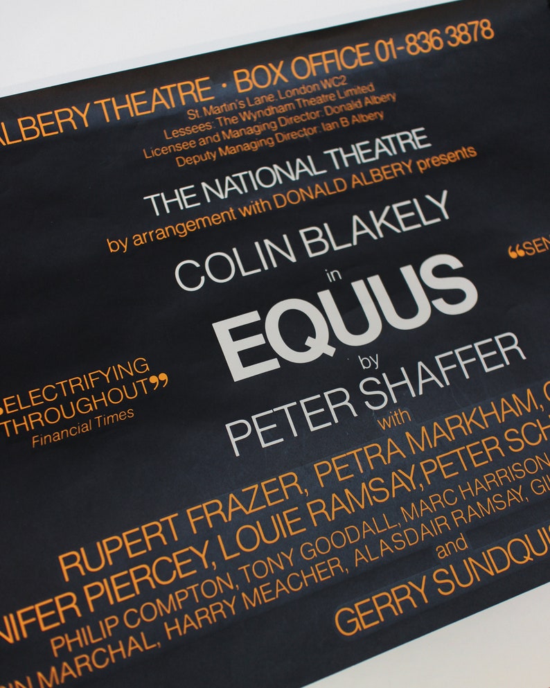 Original Lithograph Poster for the EQUUS at Albery Theatre - Etsy