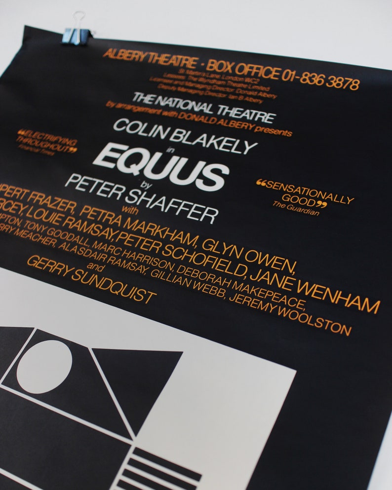 Original Lithograph Poster for the EQUUS at Albery Theatre - Etsy