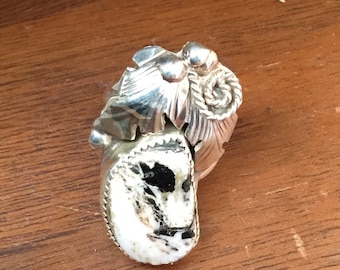 Signed Susan Yazzie Native American Navajo White Buffalo Turquoise ...