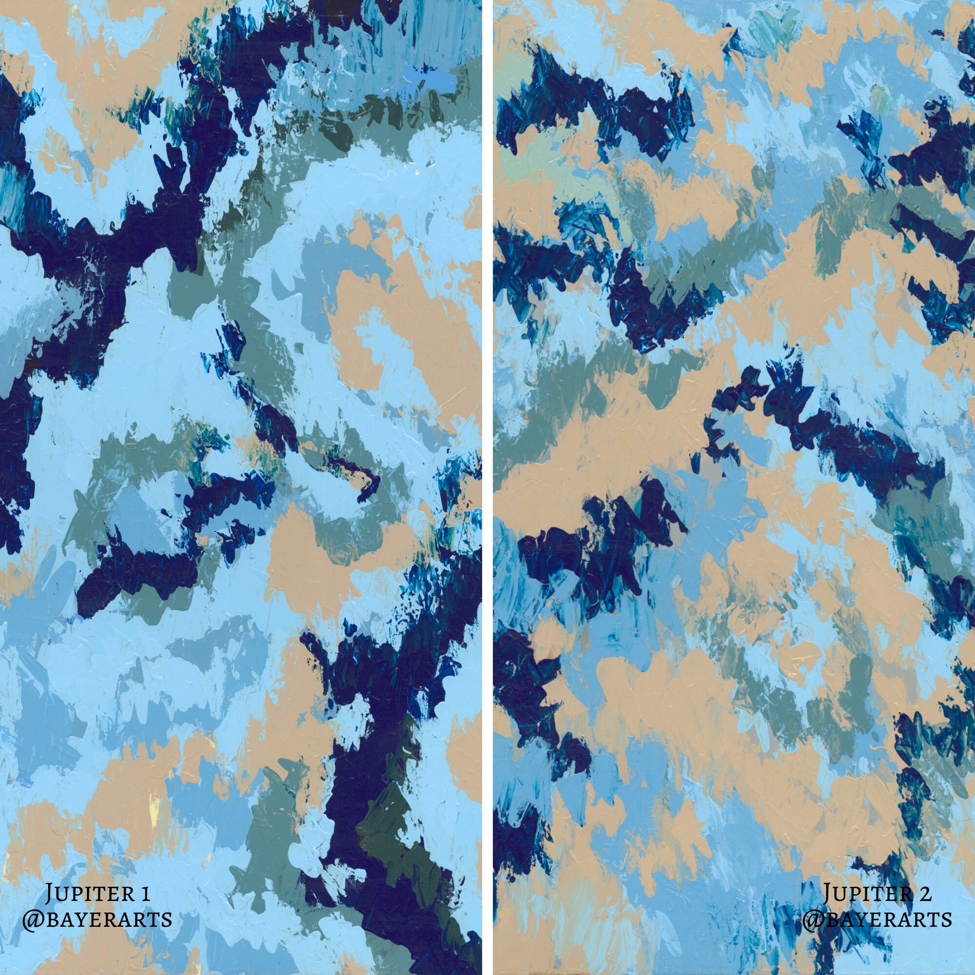 Jupiter 1&2, Original Inspired, Joyous Abstract Fine Art 2 Pieces - Etsy