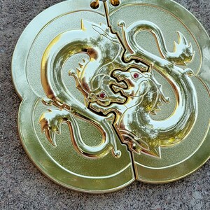 Double Dragon Gold Medallion Cosplay Prop Metal Necklace - Etsy