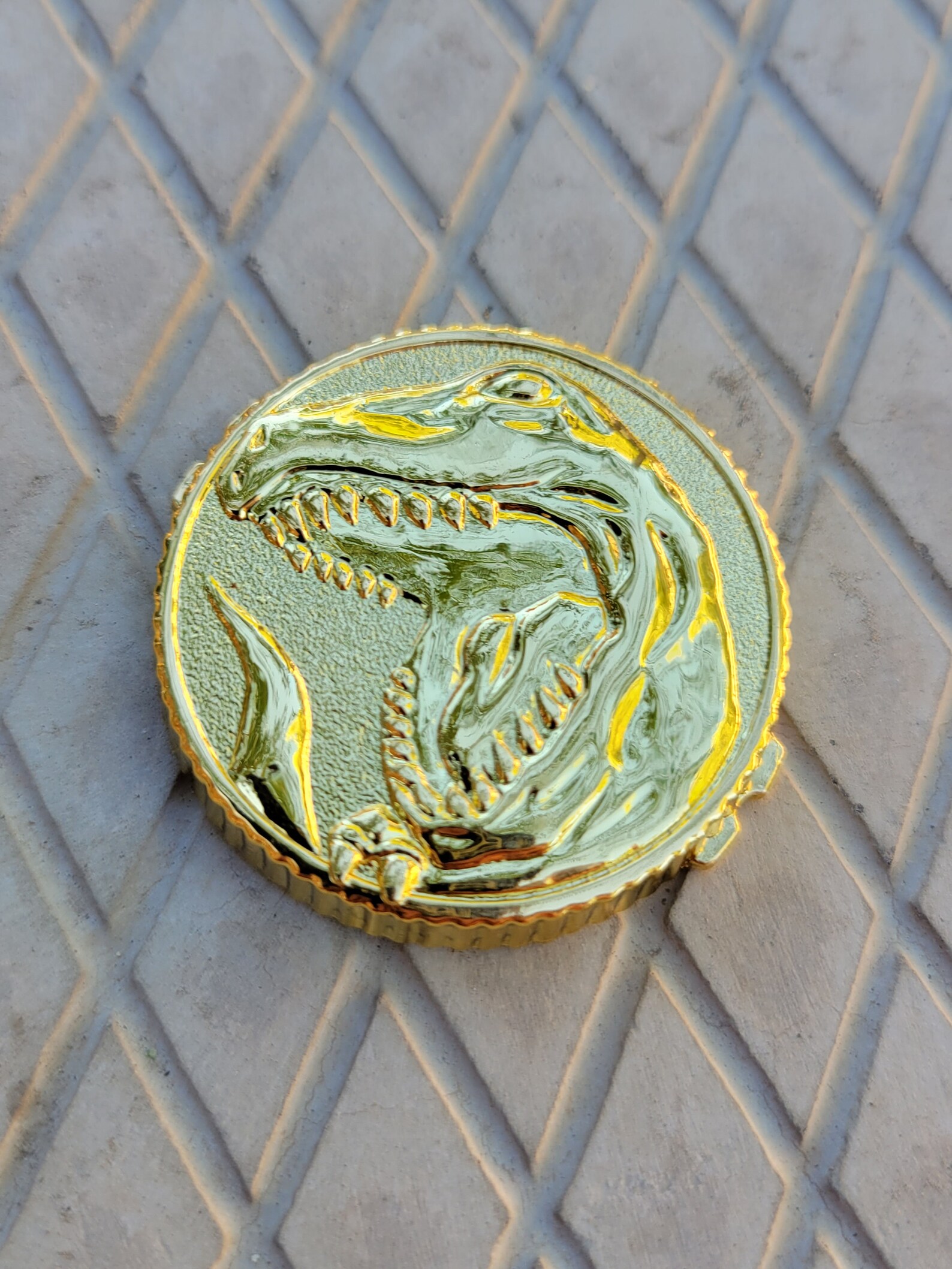 91/93 T-rex Tyrannosaurs Power Coin-gold Chrome fits 1991-93 - Etsy