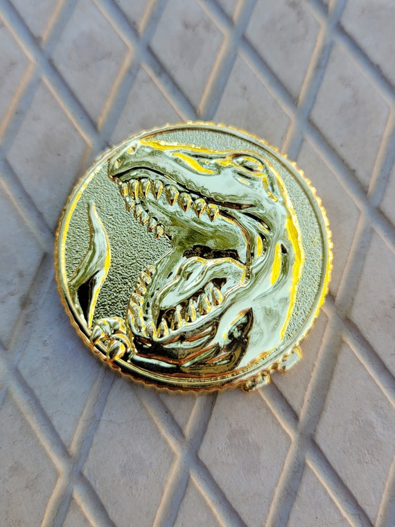 91/93 T-rex Tyrannosaurs Power Coin-gold Chrome fits 1991-93 - Etsy