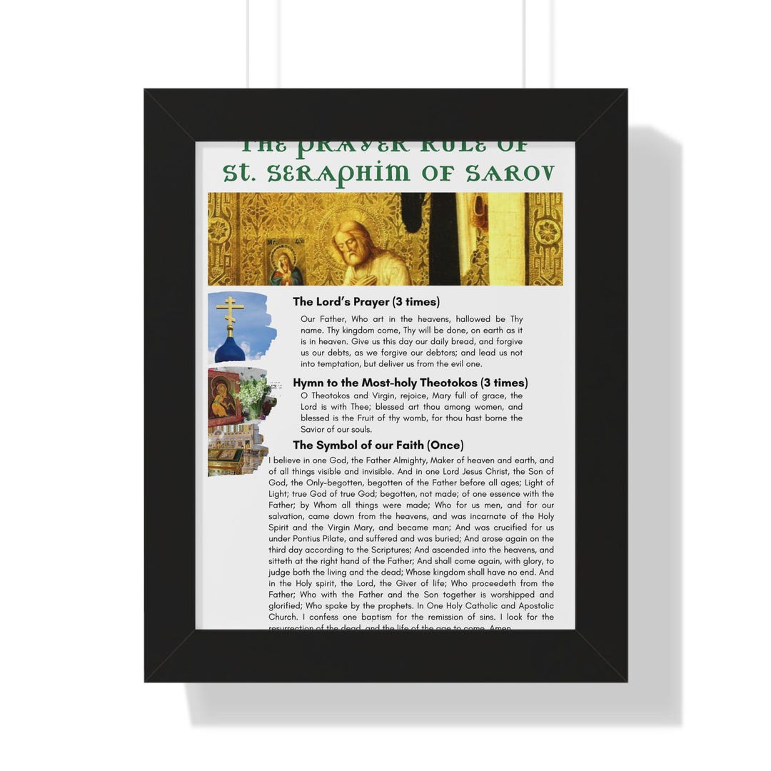 Short Prayer Rule of Seraphim of Sarov Poster, Religious Wall Art ...