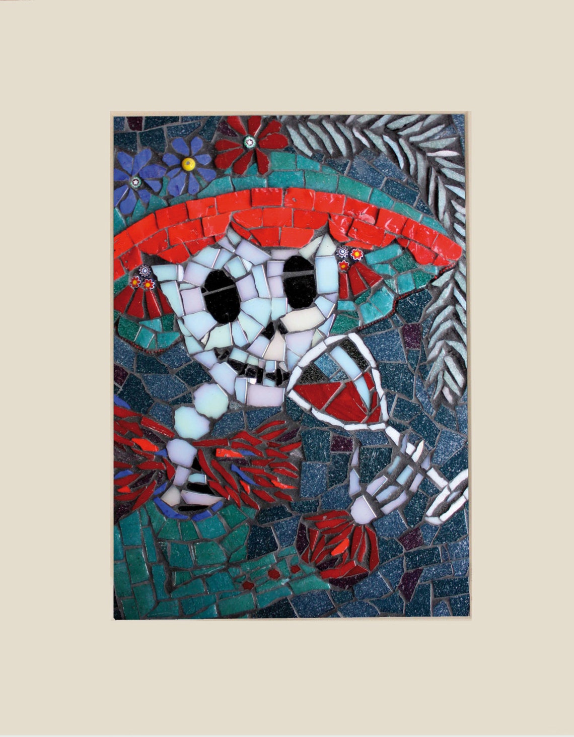 Day of the Dead Print Art Colourful Print With Mount - Etsy