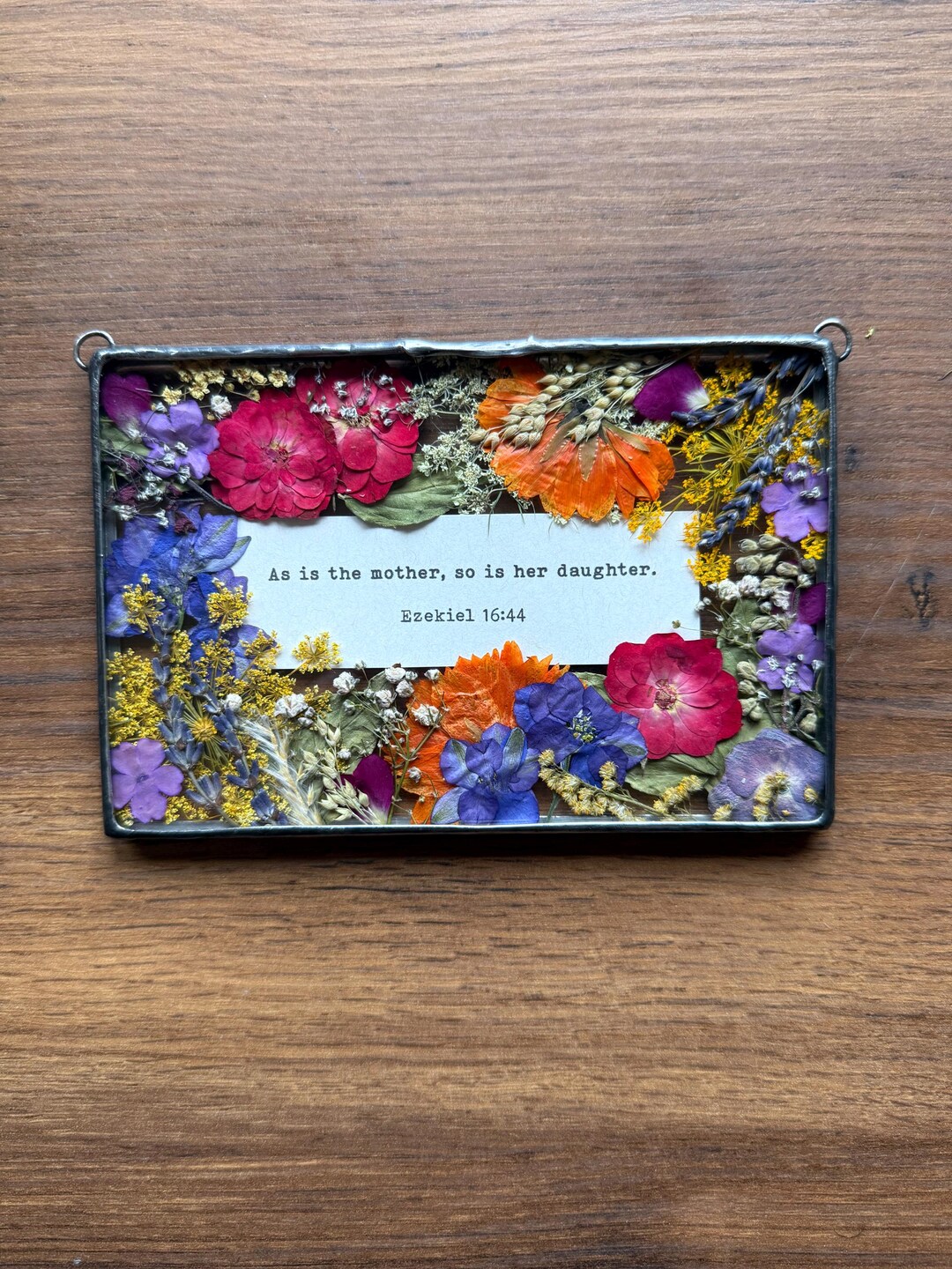 Handcrafted Pressed Flower Frame: Stained Glass Bible Verse Wall Art - Etsy