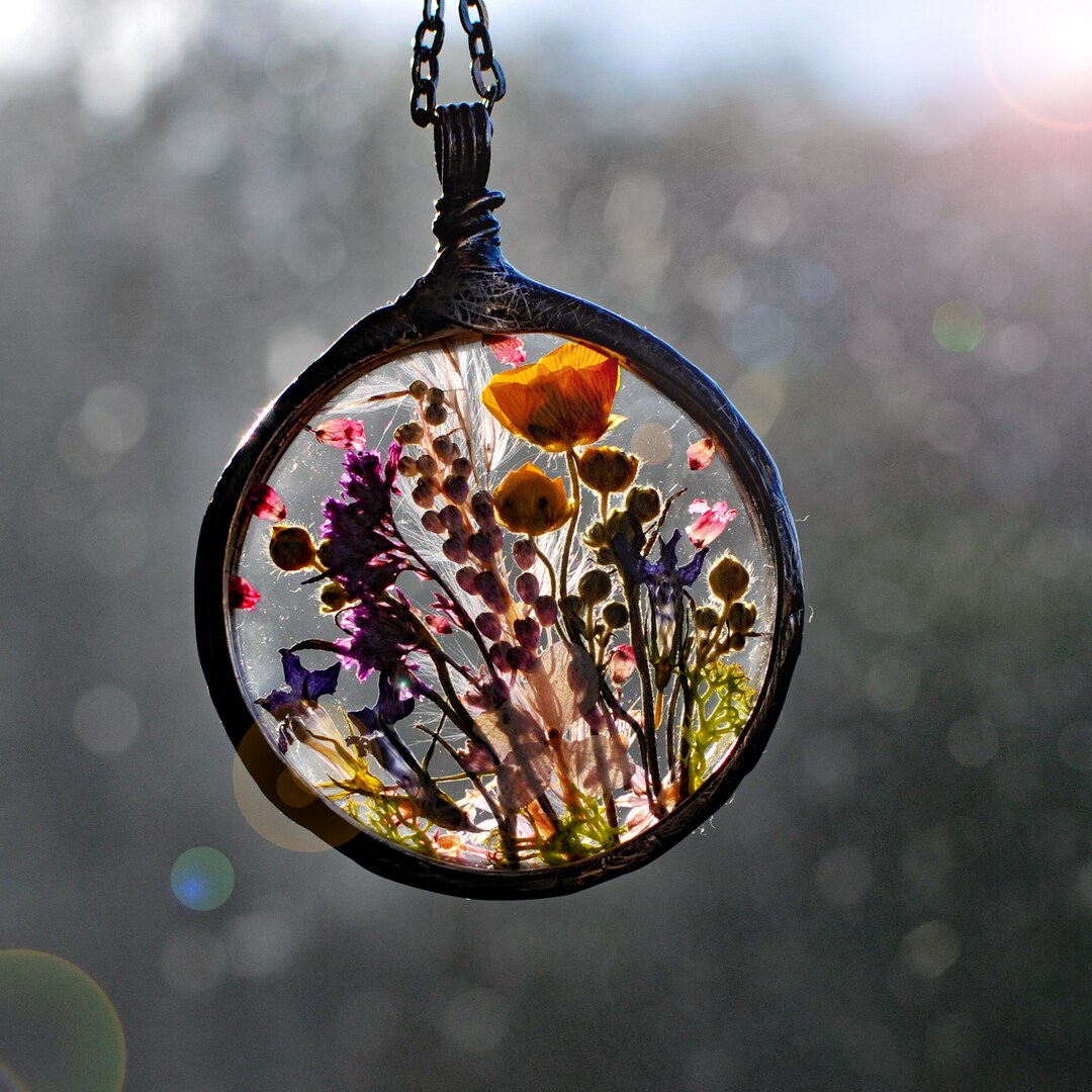 Flower Jewelry, Pressed Flower Necklace, Terrarium Jewelry, MARIAELA ...