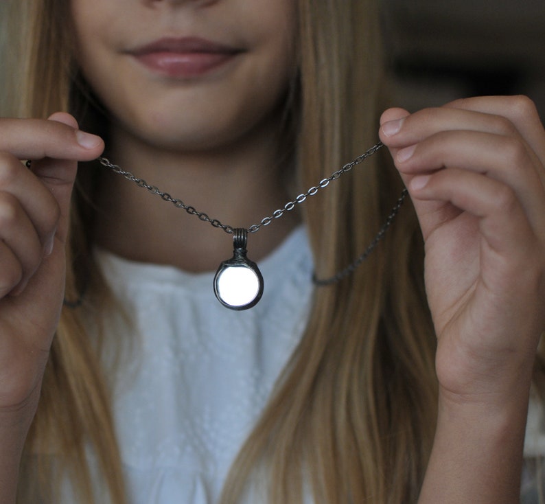 Mirror Necklace Celestial Necklace Celestial Jewelry Long - Etsy