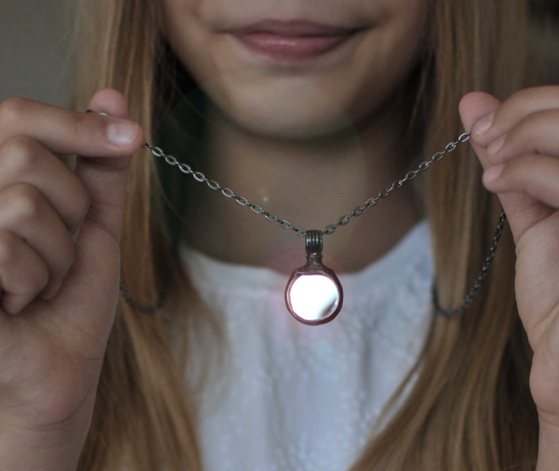 Mirror Necklace Celestial Necklace Celestial Jewelry Long | Etsy