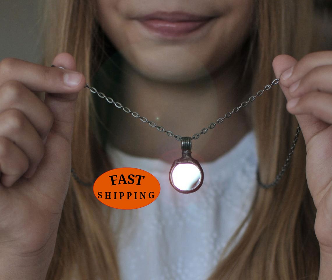 Mirror necklace celestial necklace celestial jewelry long | Etsy