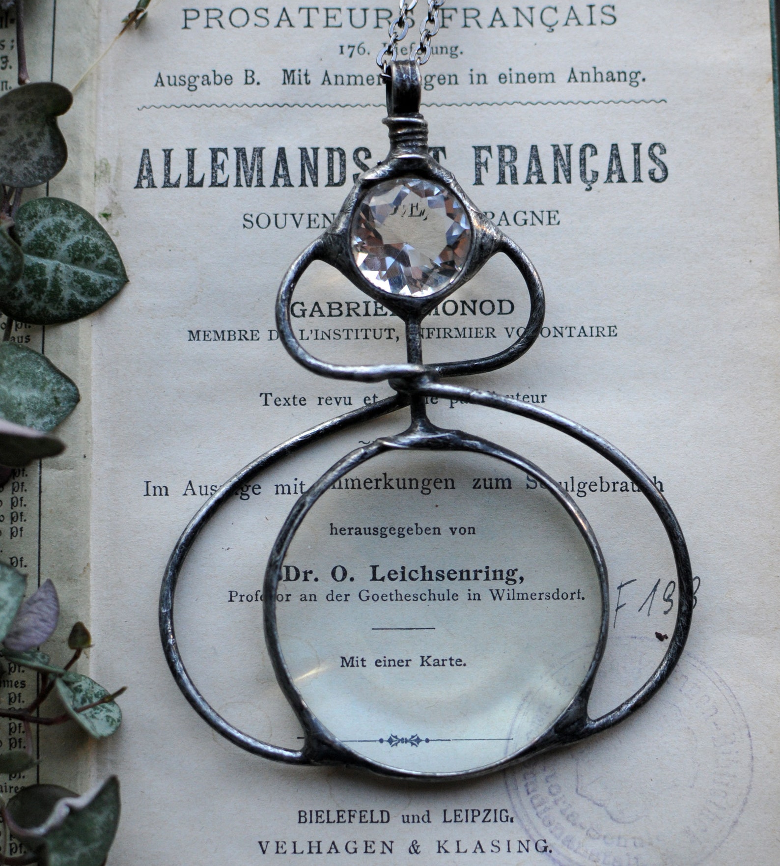 Magnifying Glass Pendant Celestial Necklace Glass Diamond | Etsy