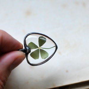 Pressed Jewelry, Four Leaf Clover, Botanical Jewelry, Real Clover ...