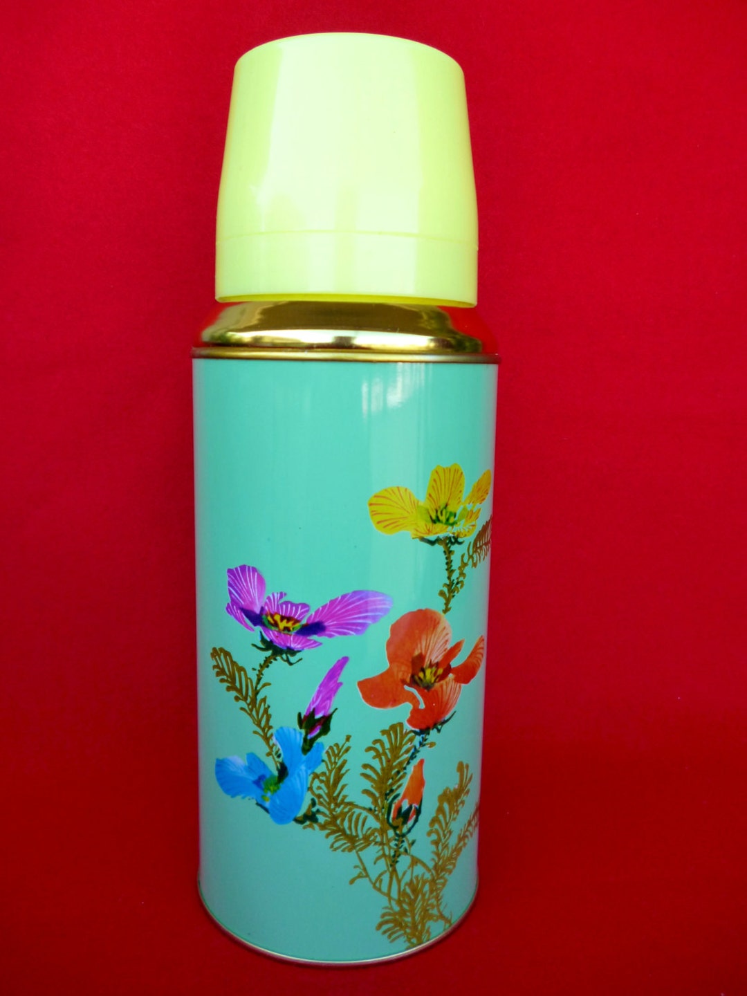New Old Stock 80's Thermos - Vintage Thermos - Flower Thermos -travel ...