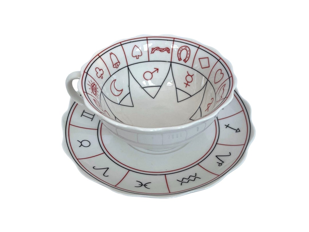 Vintage Tea Leaf Reading Cup, Fortune Telling Cup Saucer, Tarot Cup ...