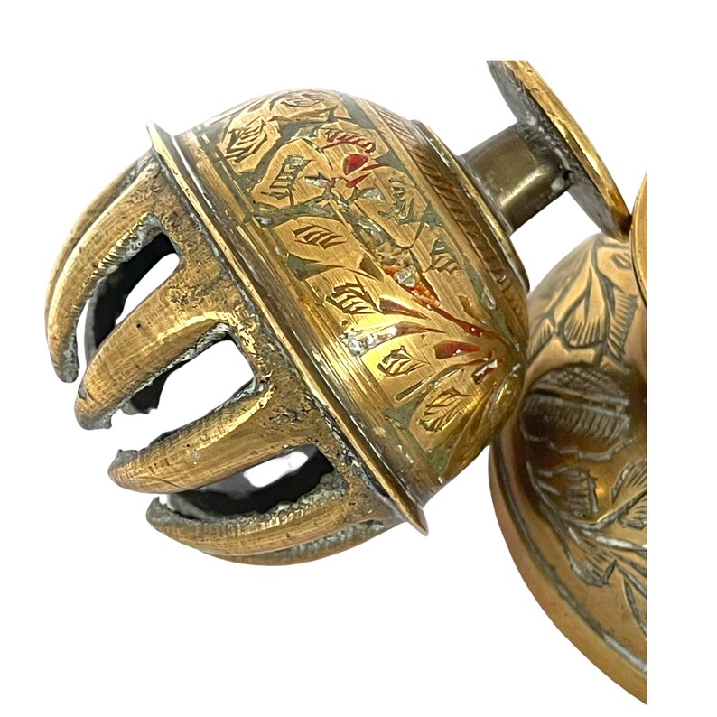 Vintage Brass Bell Elephant Claw Bell & Stand Small Indian - Etsy