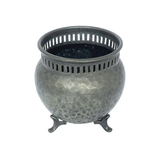 Antique Pewter Cauldron Planter Pot Rustic Plant Pot Holder - Etsy