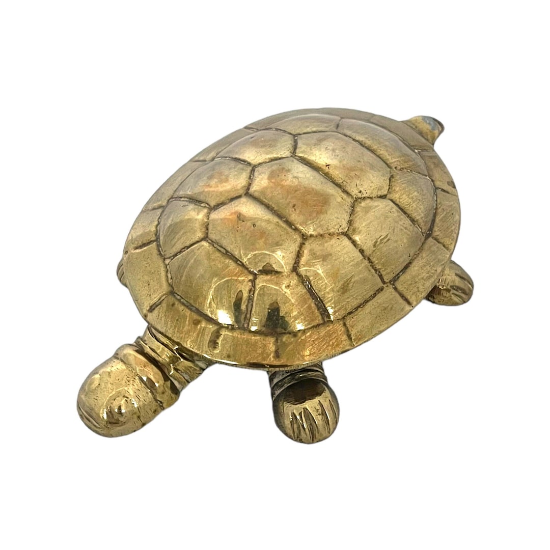 Vintage Brass Tortoise Box With Hinged Shell, Trinket Box, Boho Trinket ...