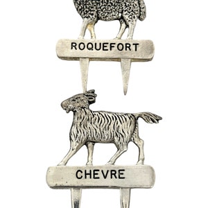Vintage Silver Plated Cheese Markers, French Silea Cheese Labels ...